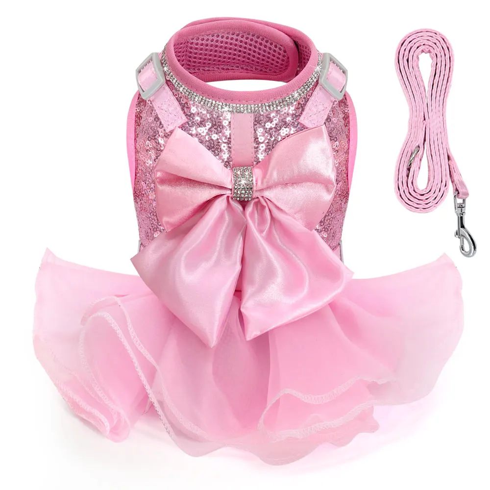 Cute-Dog-Cat-Harness-Leash-Set-Breathable-Bowknot-Puppy-Kitten-Vest ...
