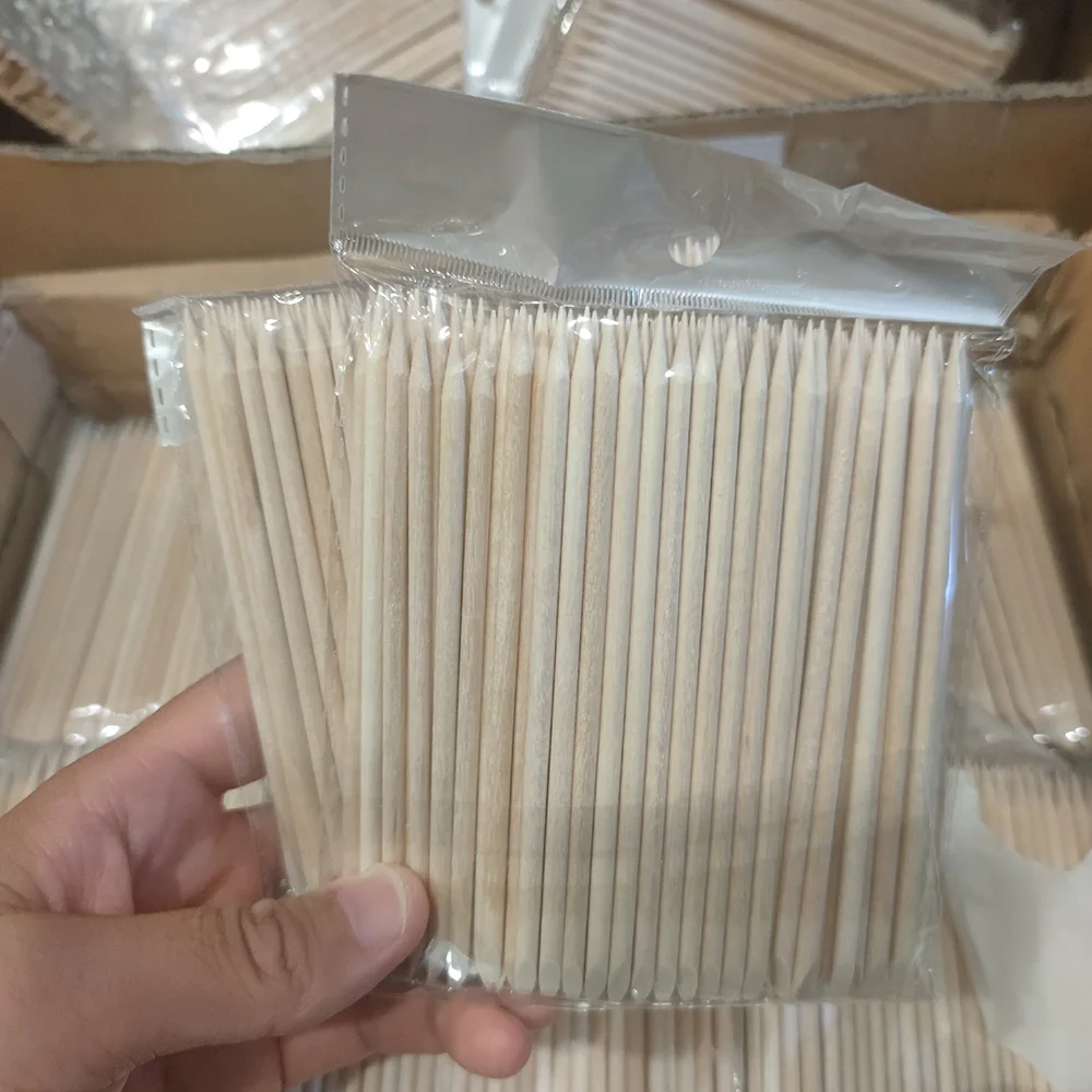 50-100pcs-Nail-Cuticle-Pusher-Wood-Sticks-Reusable-Double-end-Crystal ...
