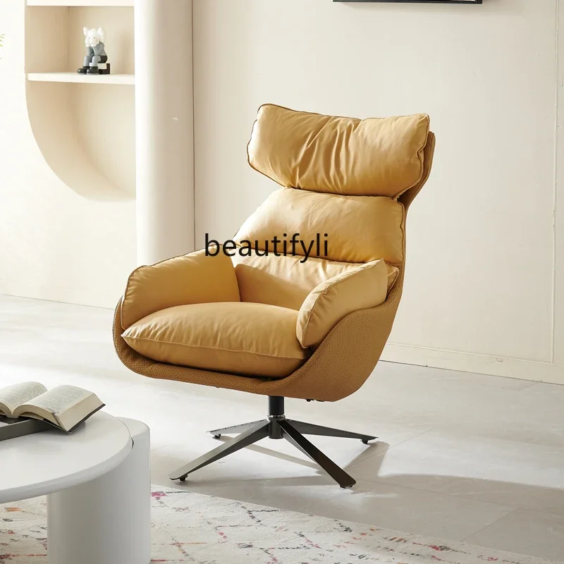 Italian-Minimalist-Designer-Single-Sofa-Genuine-Leather-Creative ...