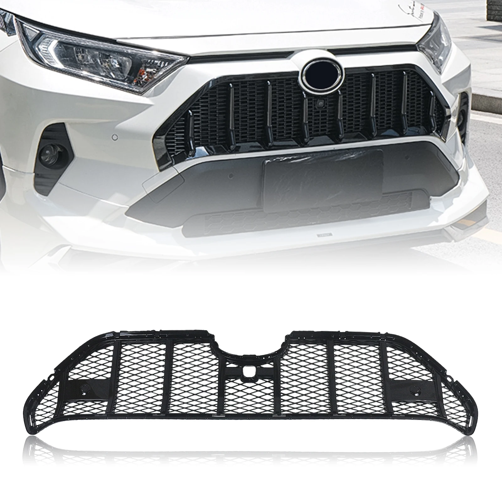 For-Toyota-RAV4-2019-2021-Front-Grille-Honeycomb-Style-Racing-Grill ...