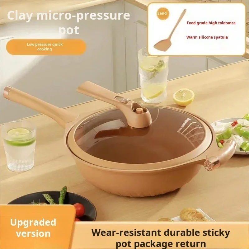 Induction-cooker-pan-Micropressure-nonstick-clay-natural-frying-pan ...