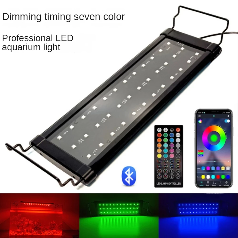 WRGB 블루투스 앱 어항 LED 수족관 조명, 스마트 컨트롤러 원격 제어, 수생 조명, 30cm 120cm, 100V 240V ...