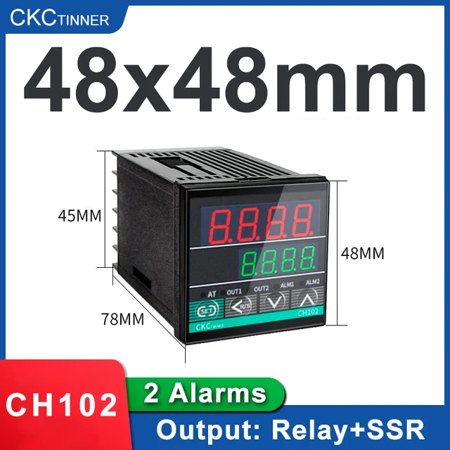 Dual Output SSR and Relay CH102 CH402 CH702 CH902 2 ALarms LCD Digital PID Intelligent ...