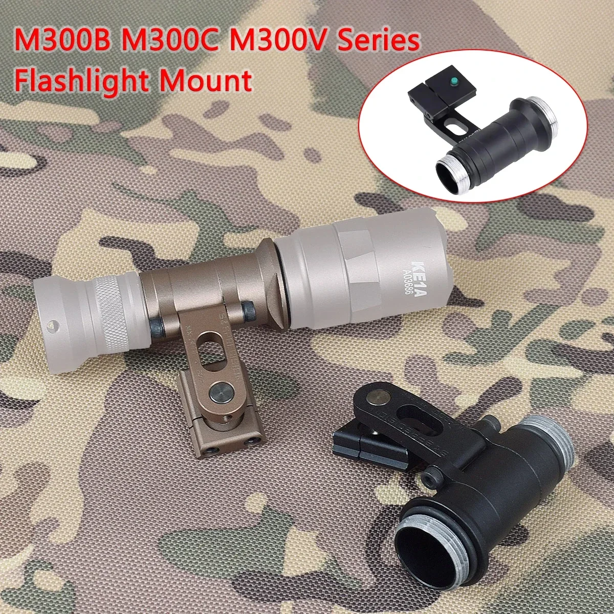 Tratical-Weapon-Gun-Flashlight-Mount-For-ARC-Helmet-Picatinny-Rail ...