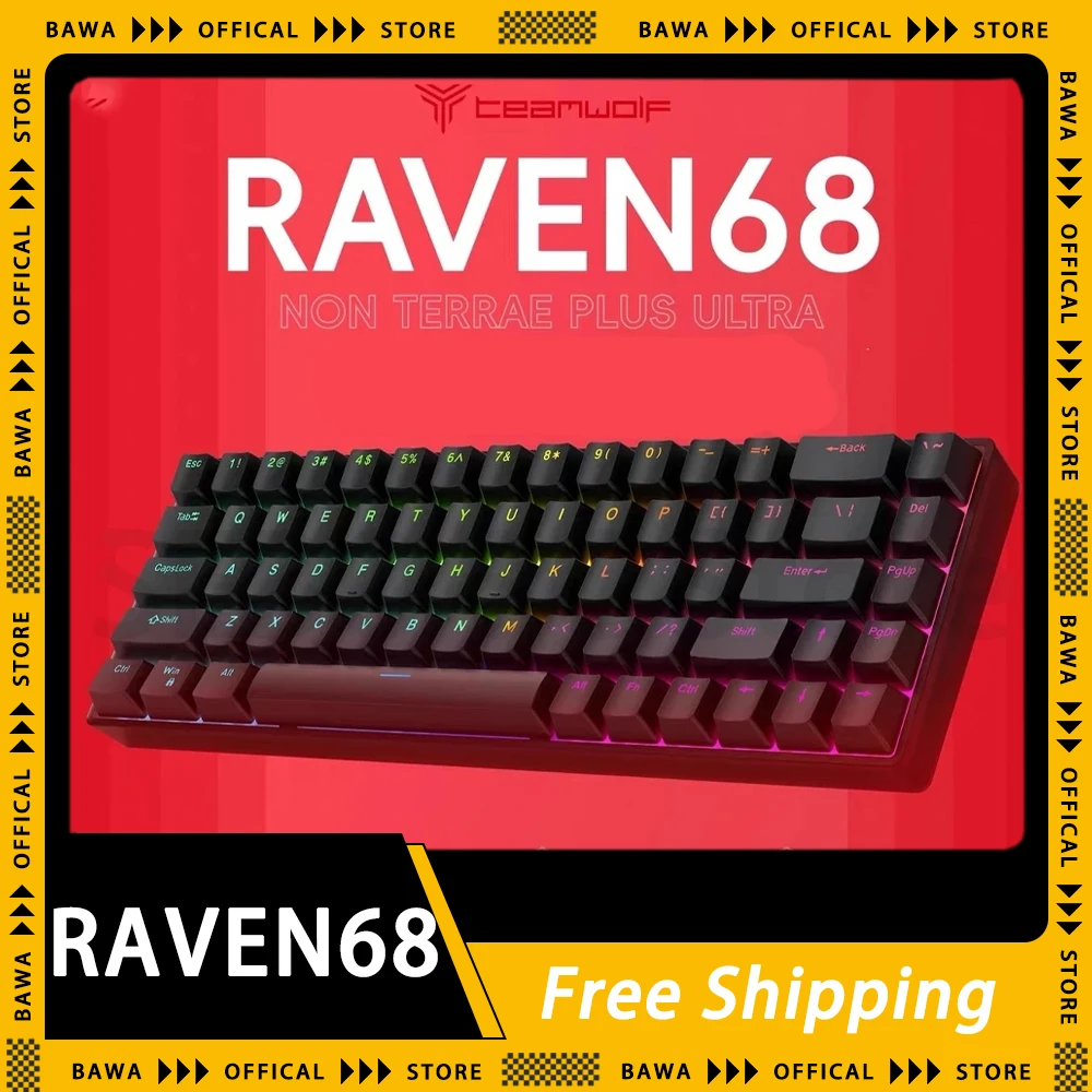 Teamwolf-RAVEN68-Wired-Magnetic-Switch-Gaming-Keyboard-8K-Quick-Trigger ...