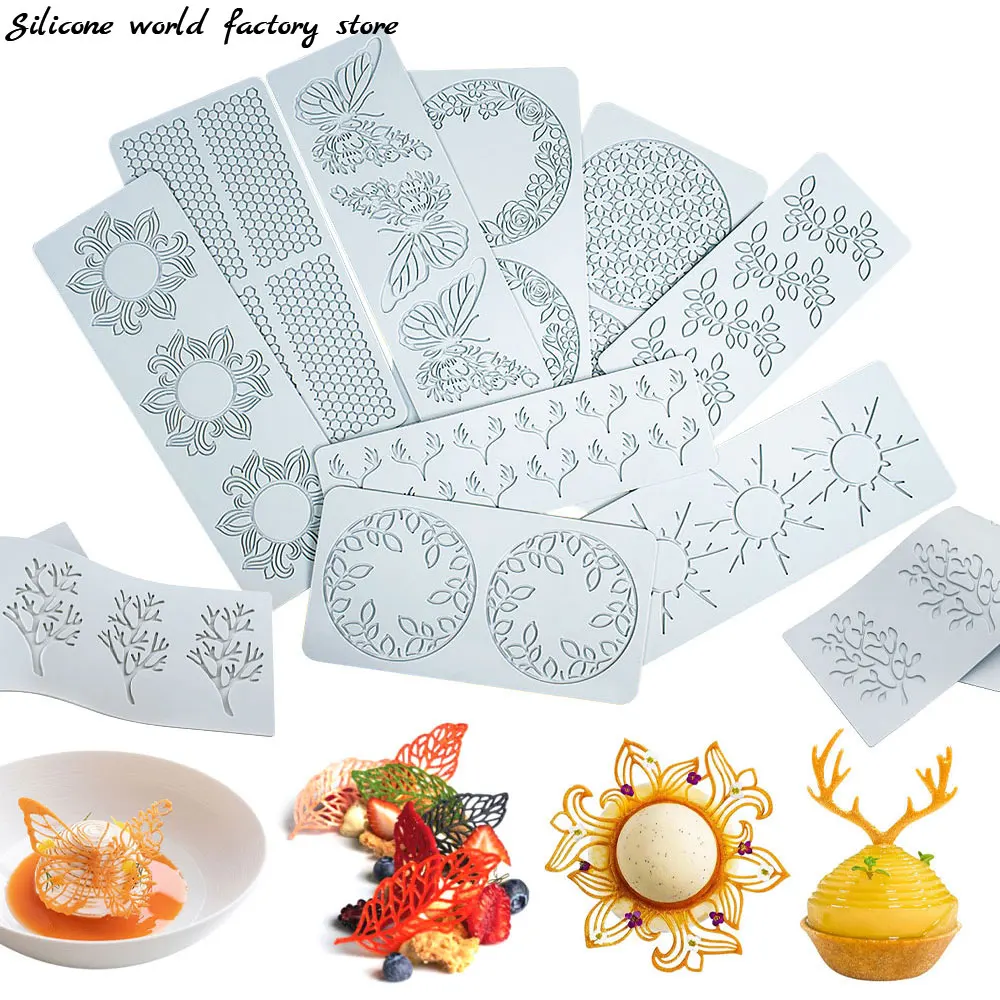 Silicone-World-Various-Shapes-Cake-Lace-Silicone-Mold-Leaves-Geometric ...