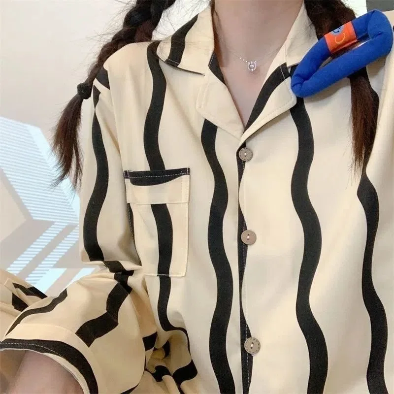 Women-Pyjamas-Sets-Winter-And-Autumn-Stripe-Pyjamas-Women-Clothing ...