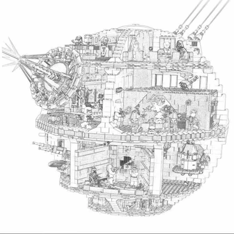 In Stock Classic Death Star Ship Assembly Building Block Model Set ...