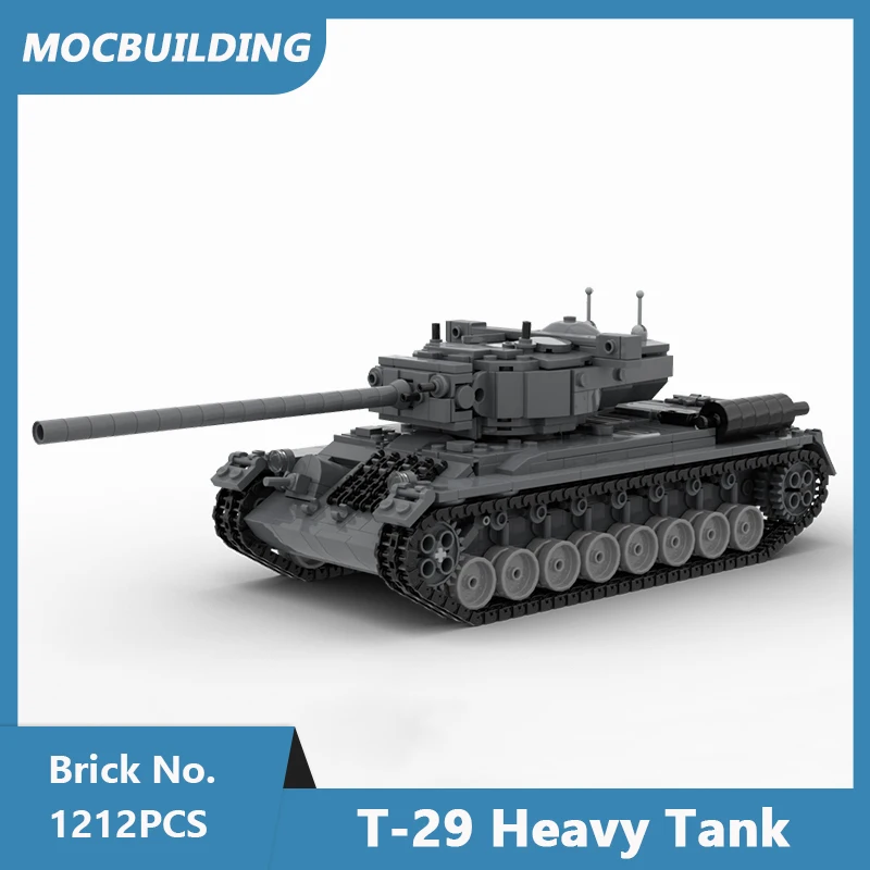 MOC Building Blocks T 29 Heavy Tank 1:35 Scale Model DIY Assembled ...
