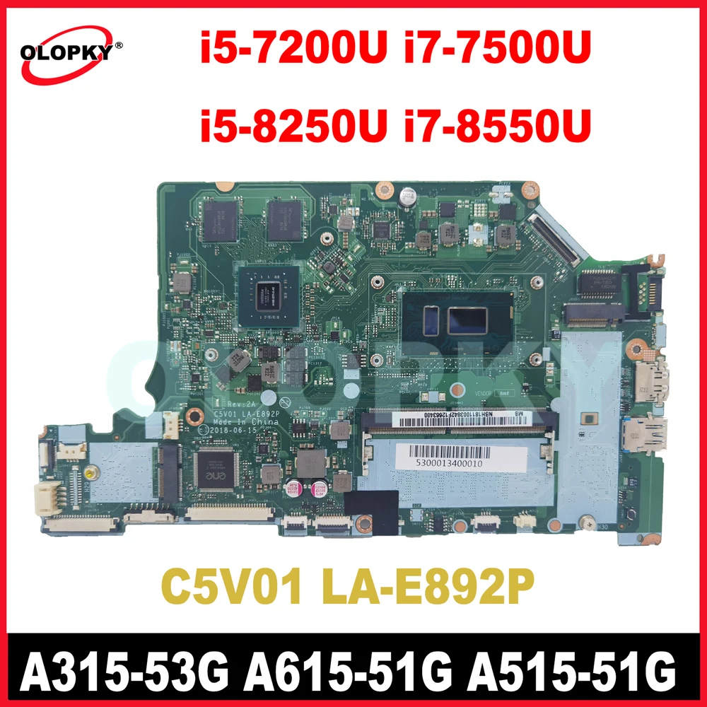 C5V01 LA-E892P with i5-7200U i7-7500U i5-8250U CPU 940M/MX130 GPU for ...