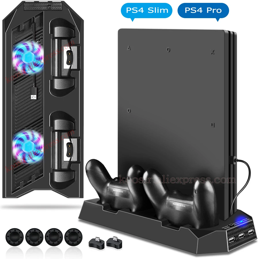 PS4-Slim-Vertical-Stand-PS4-Pro-Game-Console-Cooling-Fan-Base-For-Sony ...
