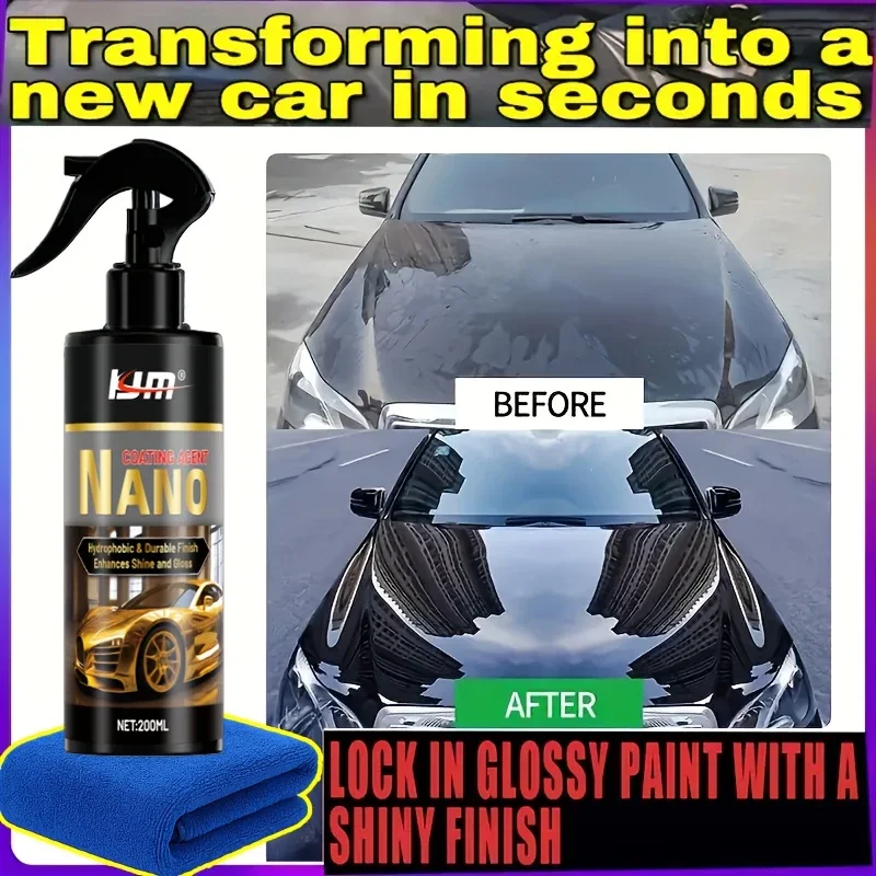 200ml car paint and glass protection spray, with hydrophobic gloss ...