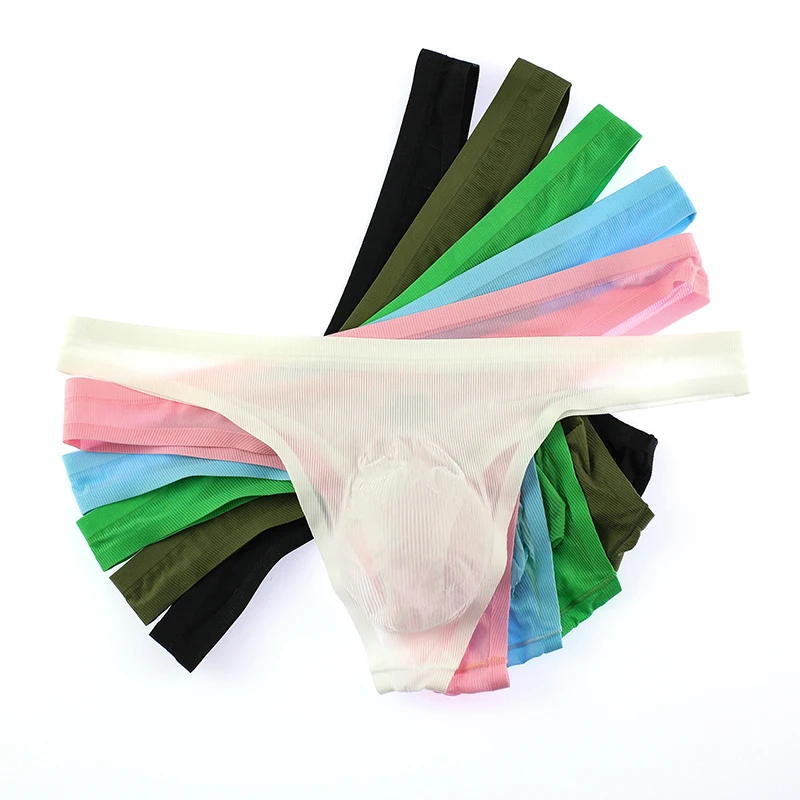 Men's Thongs G Strings Sexy Men Seamless Underwear Ultra-thin Ice Silk ...