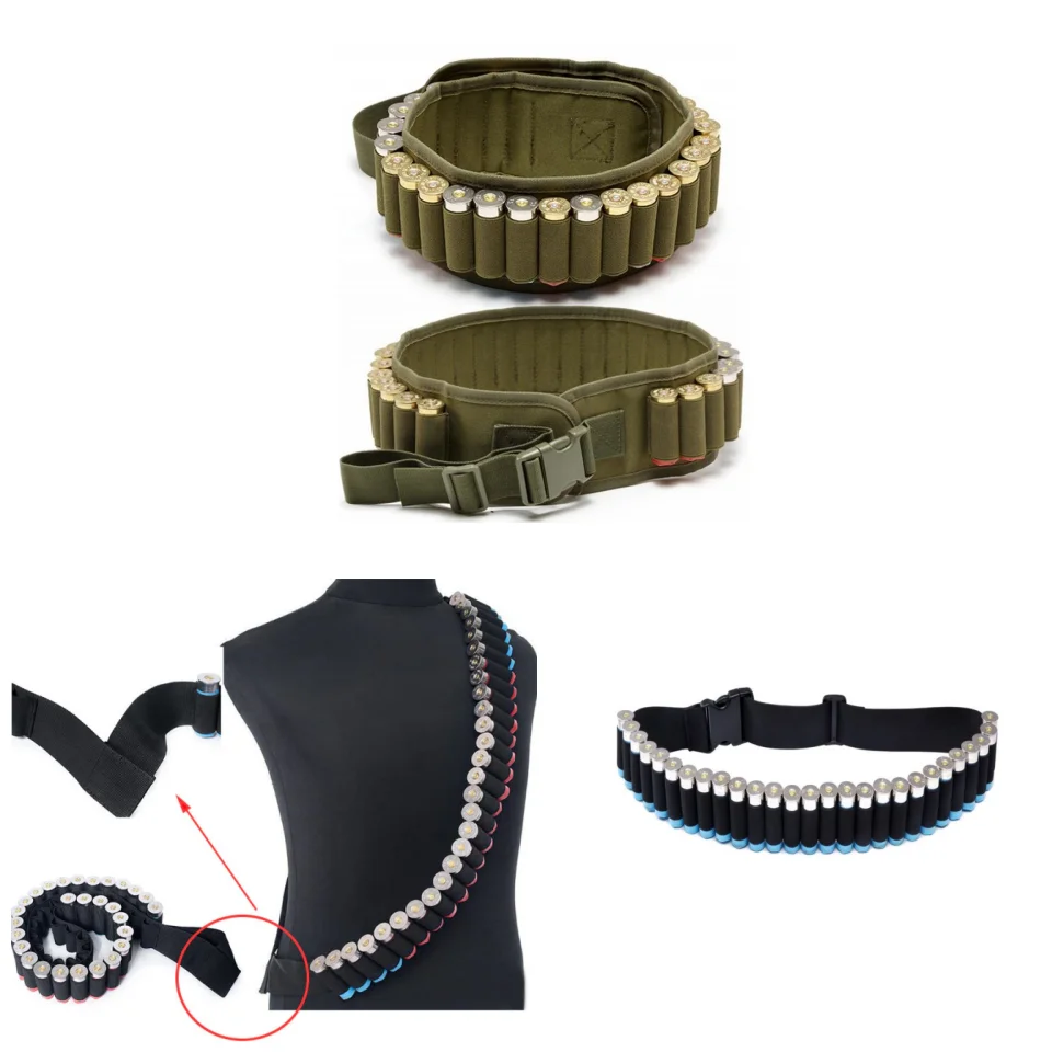 Hunting 27/30 Rounds Shotgun Bandolier Belt Adjustable Shotgun Shell ...