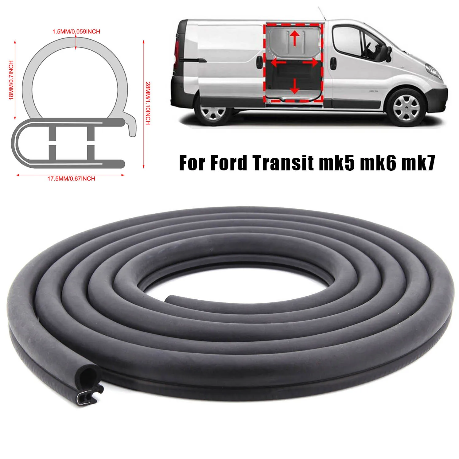 FRONT-REAR-SIDE-SLIDING-DOOR-Bonnet-RUBBER-BODY-SEAL-WEATHERSTRIP-for ...