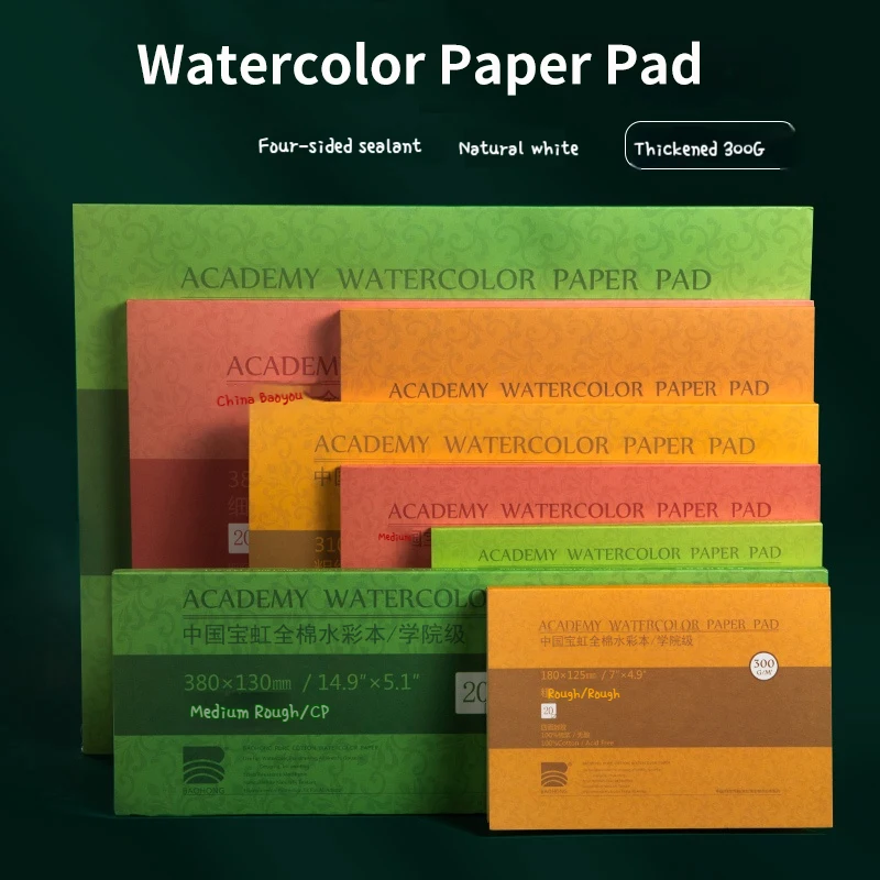 100-Cotton-Watercolor-Paper-Pad-32K-16K-8K-4K-A3-A4-A5-20Sheets ...