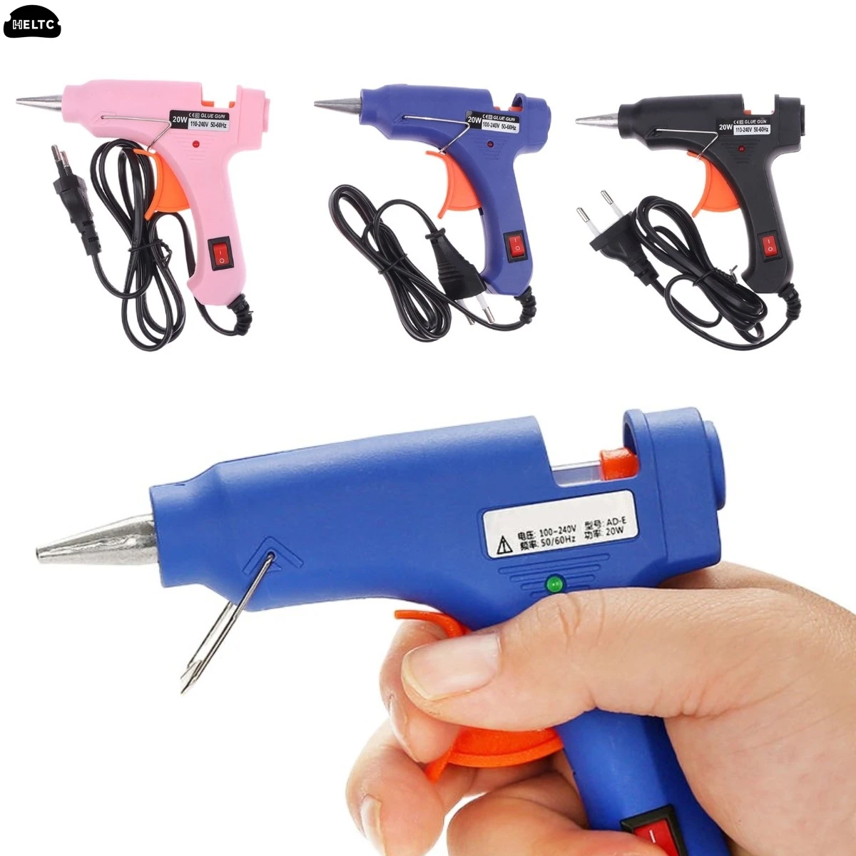 EU Plug 20W Hot Melt Glue Gun Mini Household Industrial Guns Heat ...
