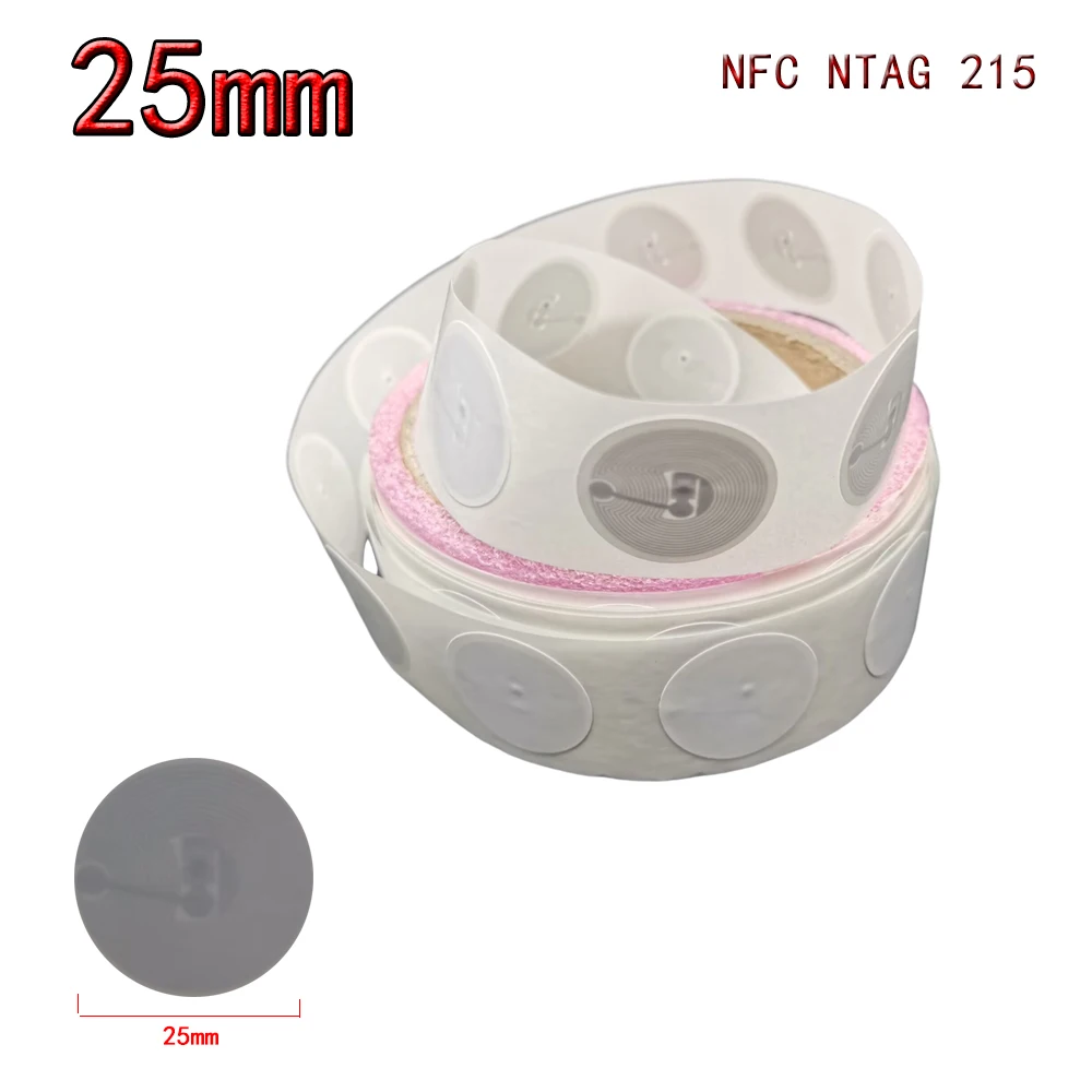 10PCS-NFC-Tags-215-Chip-25mm-13-56MHz-RFID-NTG-215-Label-Sticker-Work ...