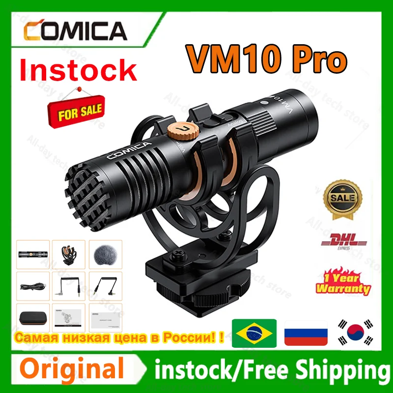 Comica VM10 Pro Camera Microphone with Shock Mount, Gain Control and ...
