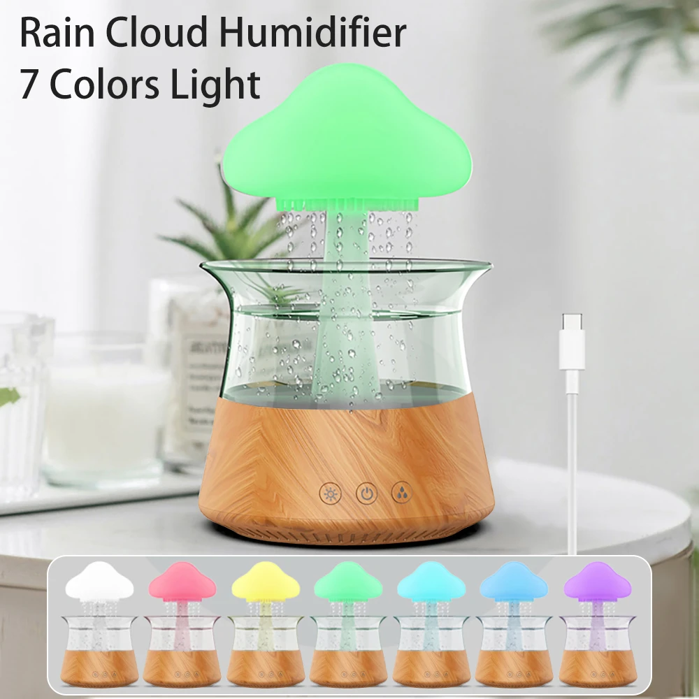 Rain Cloud Humidifier Usb Desk Night Light Lamp For Home Office Water ...
