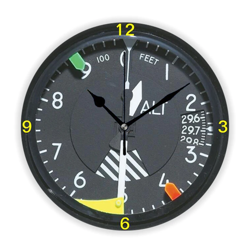 Geek 3D Aircraft Altimeter Indicator Gauge Wall Clock for Living Room ...
