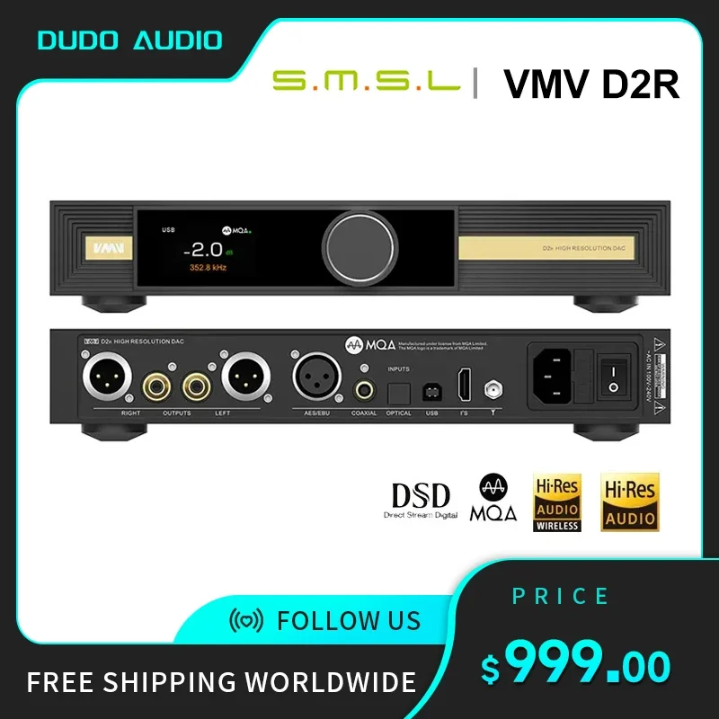 SMSL-VMV-D2R-High-Res-Audio-DAC-BD34301EKV-ROHM-Chip-Bluetooth-APTX-HD ...
