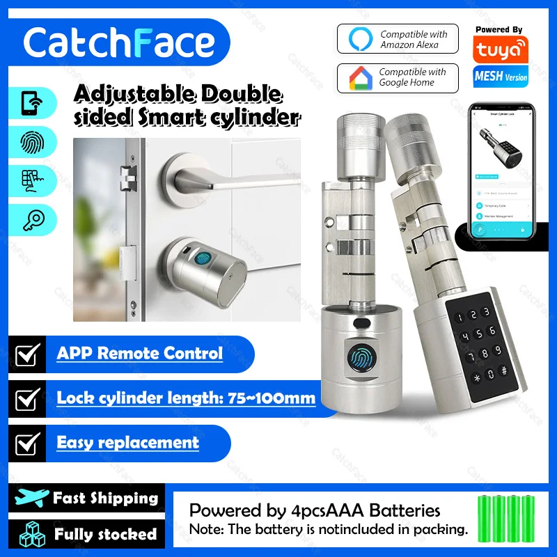 Catchfcae-New-Adjustable-Replacement-Tuya-APP-Fingerprint-Cylinder ...