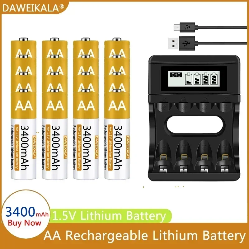 AA-Battery-1-5V-Rechargeable-3400mAh-Lithium-ion-Battery-AA-Battery-for ...