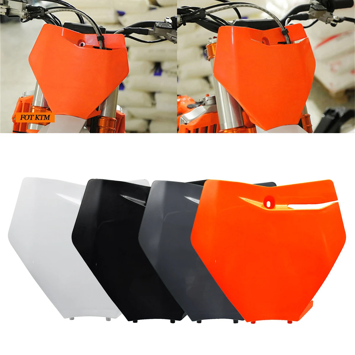 Motorcycle Front Number Plate Plastic Cover For KTM 125 150 250 350 450 ...