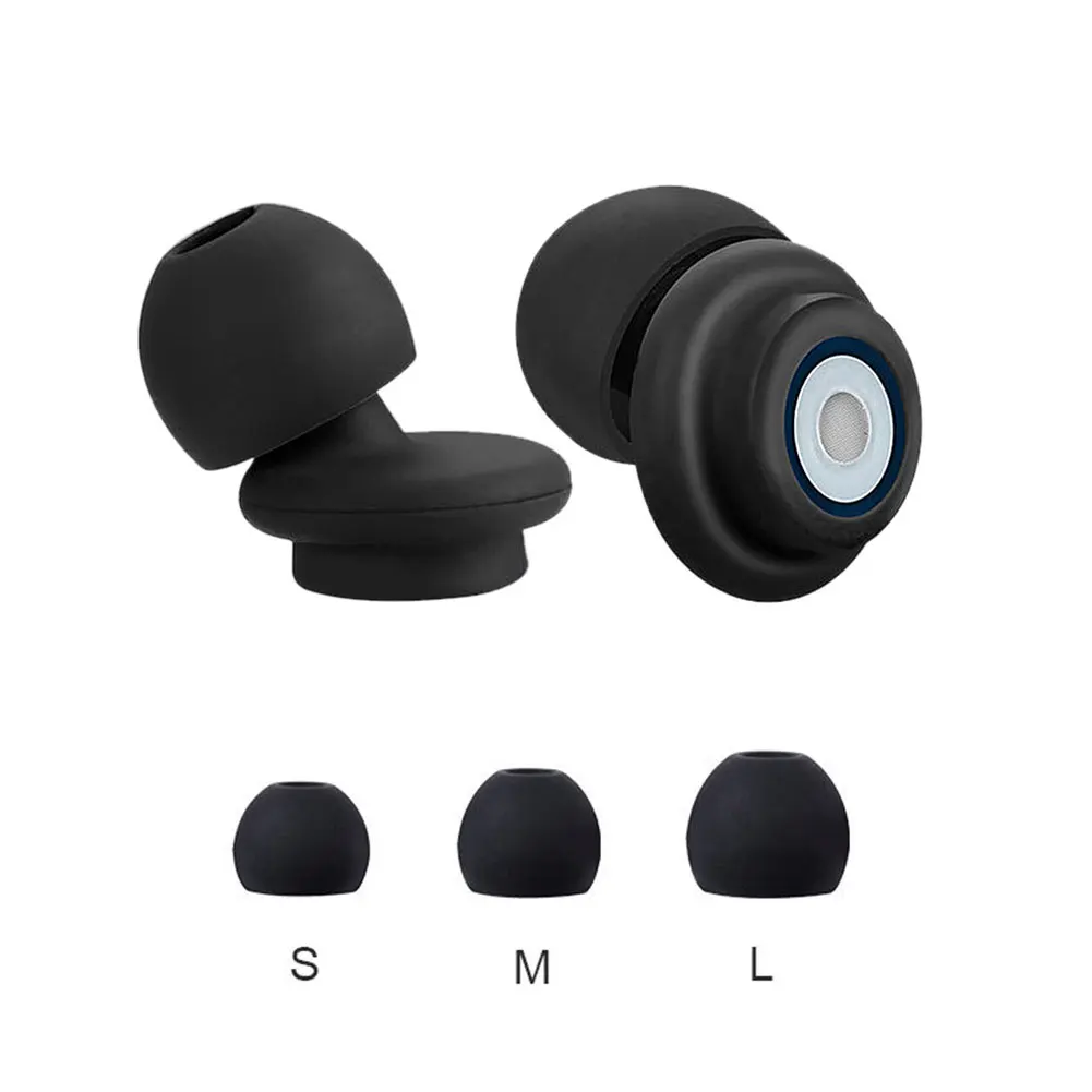Boules Quies,Black--Têtes de rechange en Silicone, 3 pièces, bouchons ...