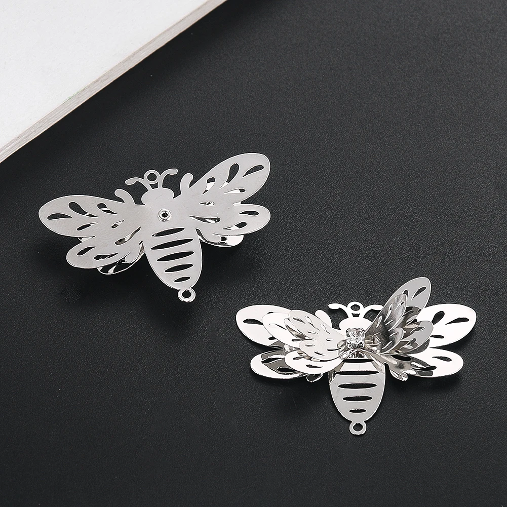 2PCS-3D-Metal-Bee-Patch-Pendant-DIY-Crystal-Ornament-Home-Chandelier ...