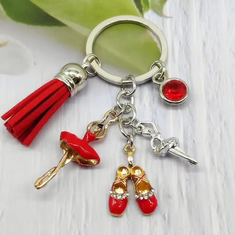 Fashion Dance Enamel Ballet Shoes Keychain Dancer Tassel Keychain ...