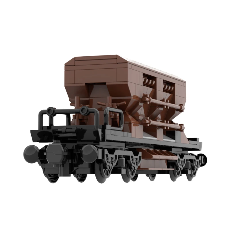 MOC Train Freight Railway Boxcar Goods Wagon Building Blocks Compatible ...