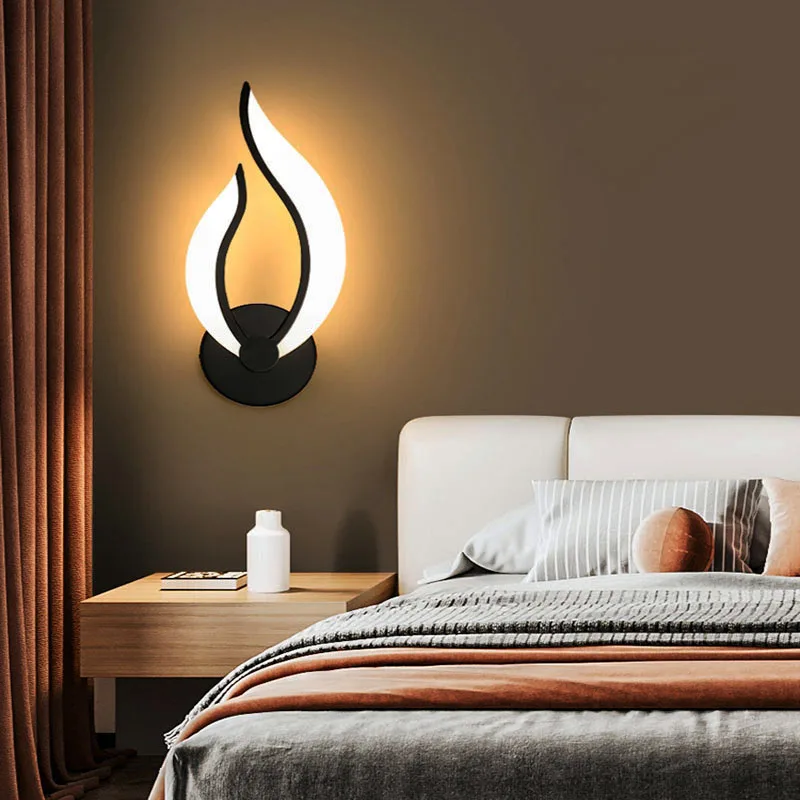 Modern-minimalist-flame-shaped-LED-wall-lamp-bedroom-living ...