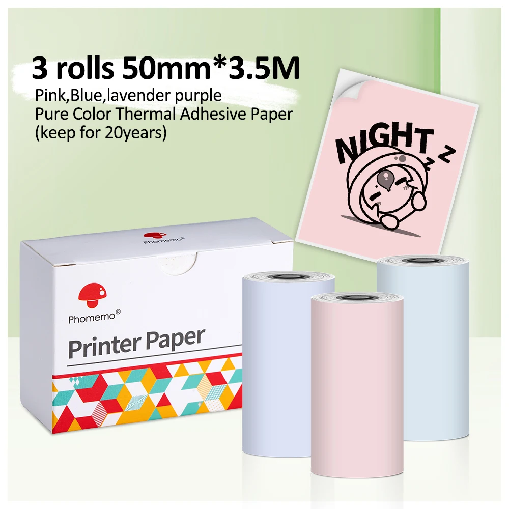 3-Rolls-Colorful-Thermal-Label-Sticker-50mm-x-3-5m-Waterproof-Adhesive ...