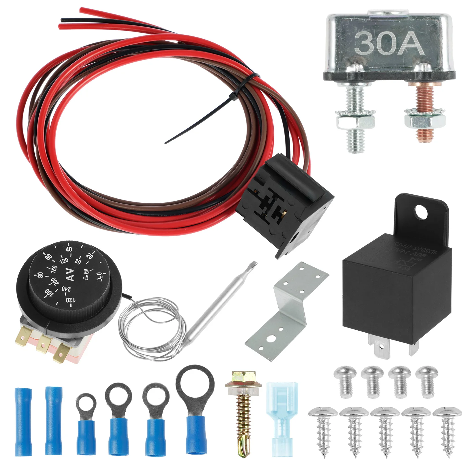 Car-Electric-Radiator-Fan-Thermostat-Controller-Kit-12V-Adjust-3Pin-Fan ...