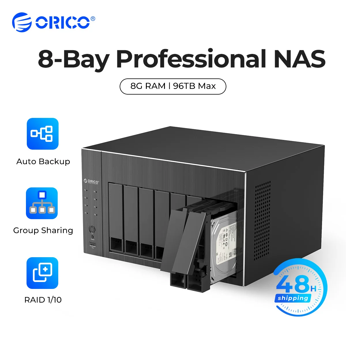 ORICO-OS-Series-NAS-2-5-3-5-Hard-Drive-Enclosure-8-Bay-Network-Attached ...