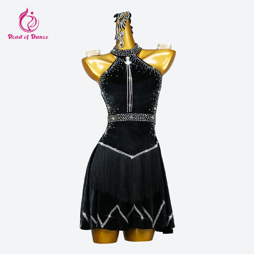 Black-Latin-Dance-Dress-Women-Outfits-Line-Practice-Clothing-American ...