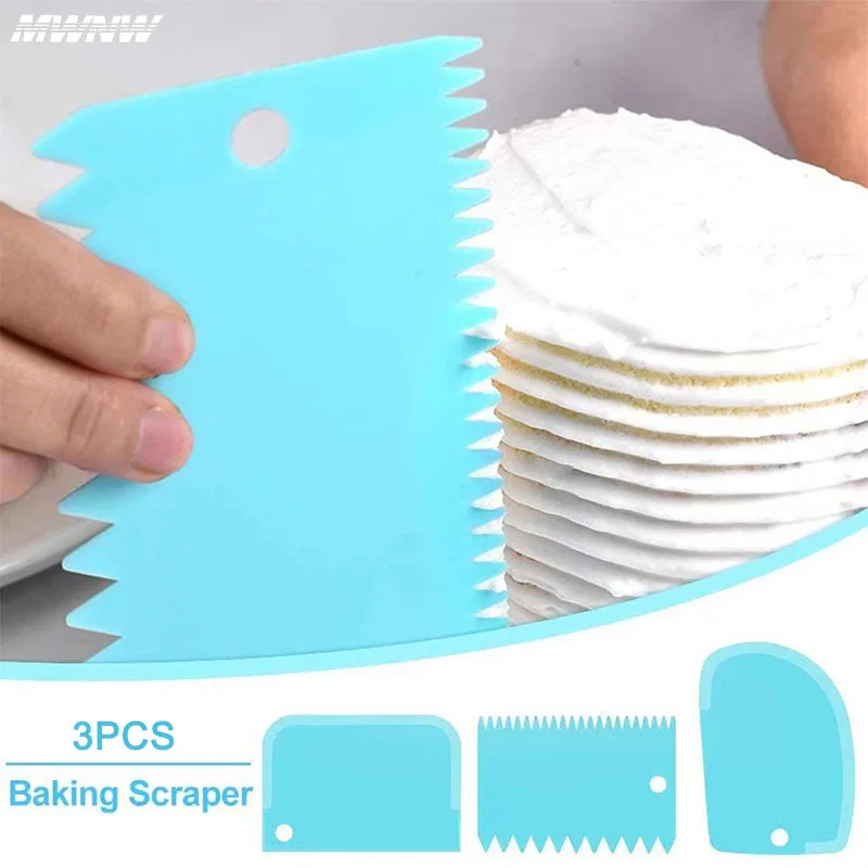 3pcs-set-Blue-Red-Decorating-Tool-Baking-Dough-Cutting-Scraper-Plastic ...