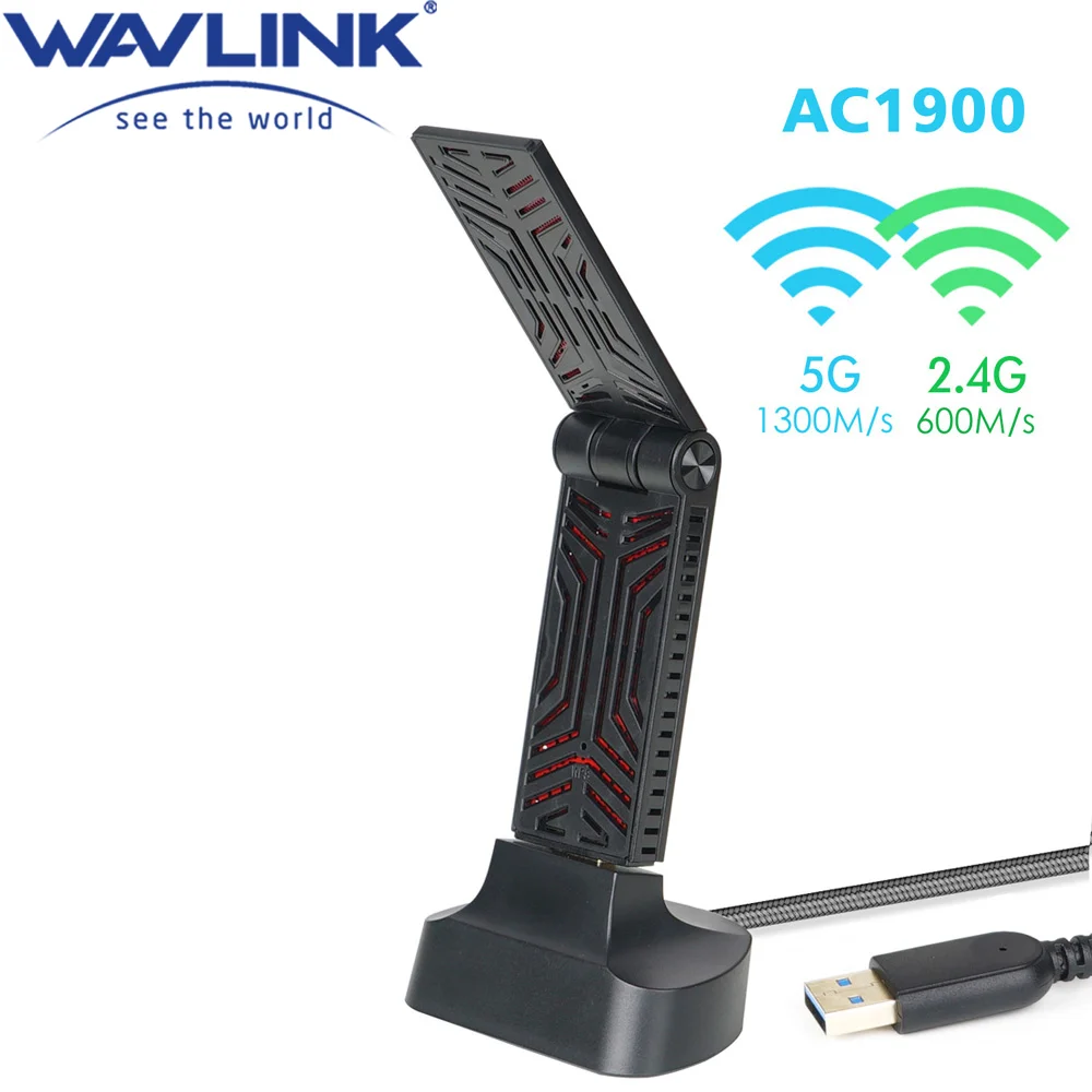 Wavlink AC1900 5.8G Dual Band USB 3.0 Wifi Adapter 1900Mbps Wireless Wifi Receiver 2.4GHz WLAN ...