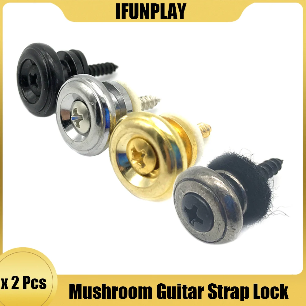 2Pcs-Mushrooms-Head-Guitar-Strap-Buttons-Metal-Strap-Locks-Ukulele ...