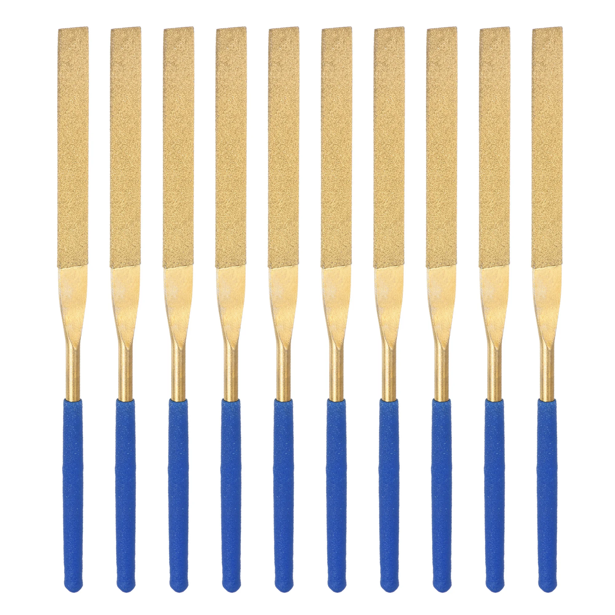 10pcs 5x180mm Diamond Needle File Set Flat Files Titanium Coated Tools ...