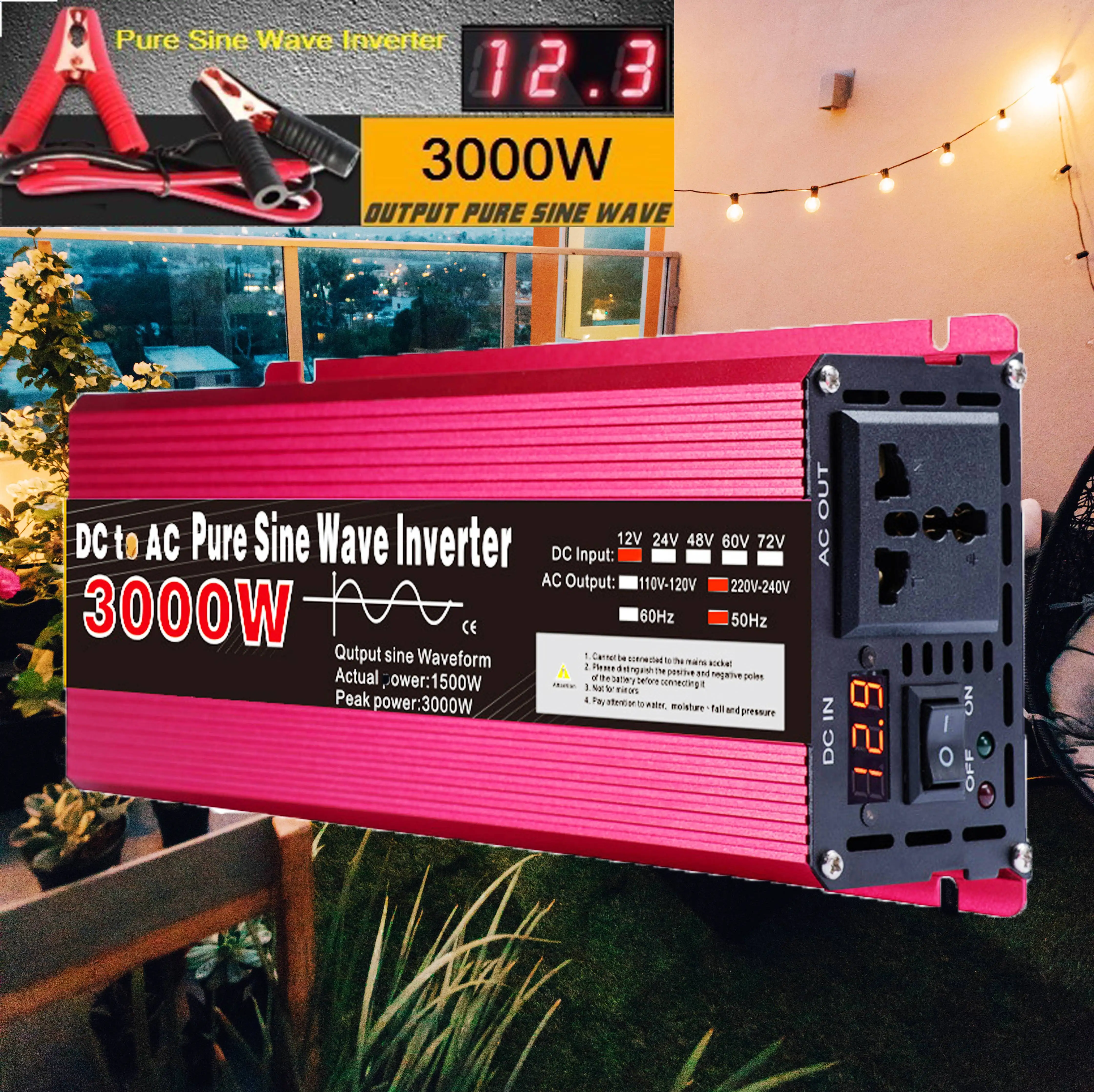 Inverter 12V 220V Pure Sine 3000W 2200W 12V 24V Pure Sine Wave Inverter inverter-12v-220v-pure-sine-3000w-2200w-12v-24v-pure-sine-wave-inverter