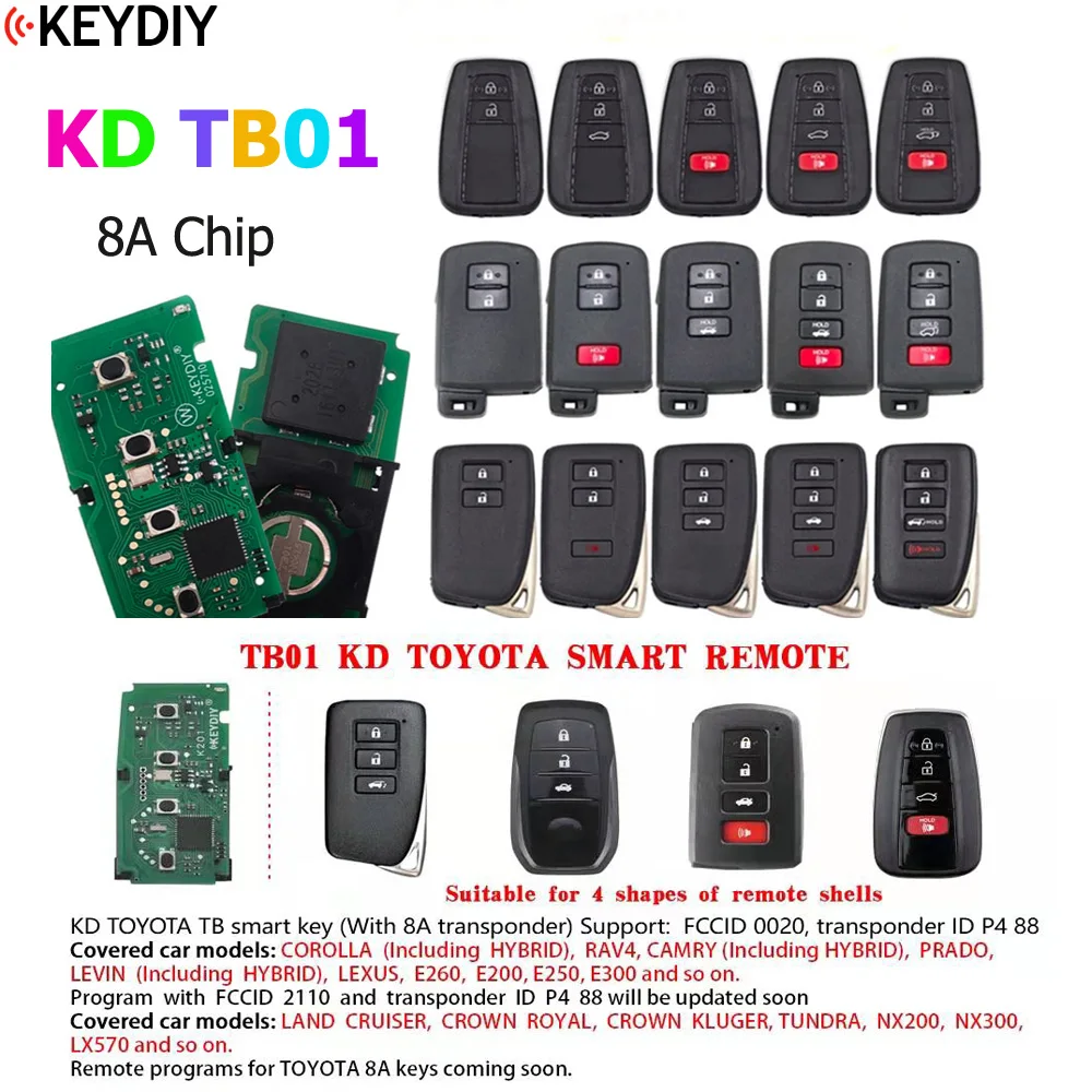 KEYDIY TB01 KD Smart Key Universal Remote Control With 8A Transponder ...