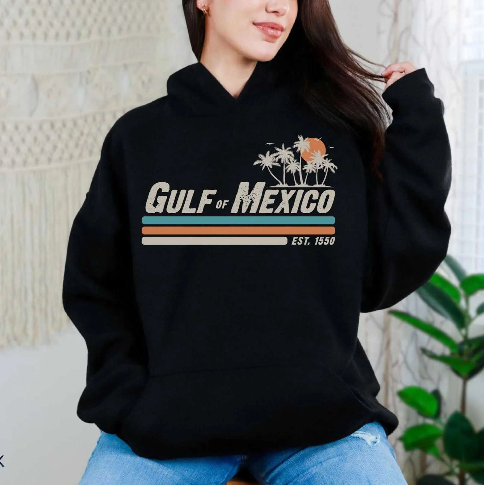 Sudadera con capucha estampada de México, cómoda tendencia gótica de ...