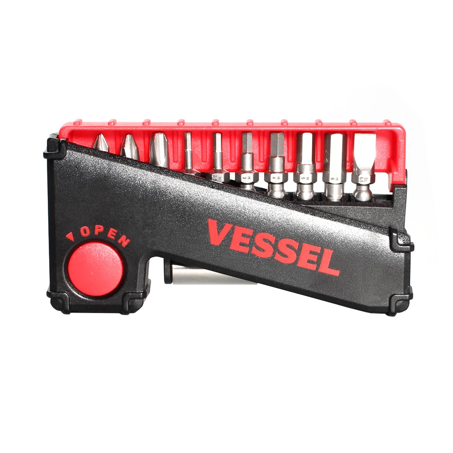 VESSEL-11-Pieces-Screwdriver-Bit-Set-with-Slide-Case-For-Slotted ...
