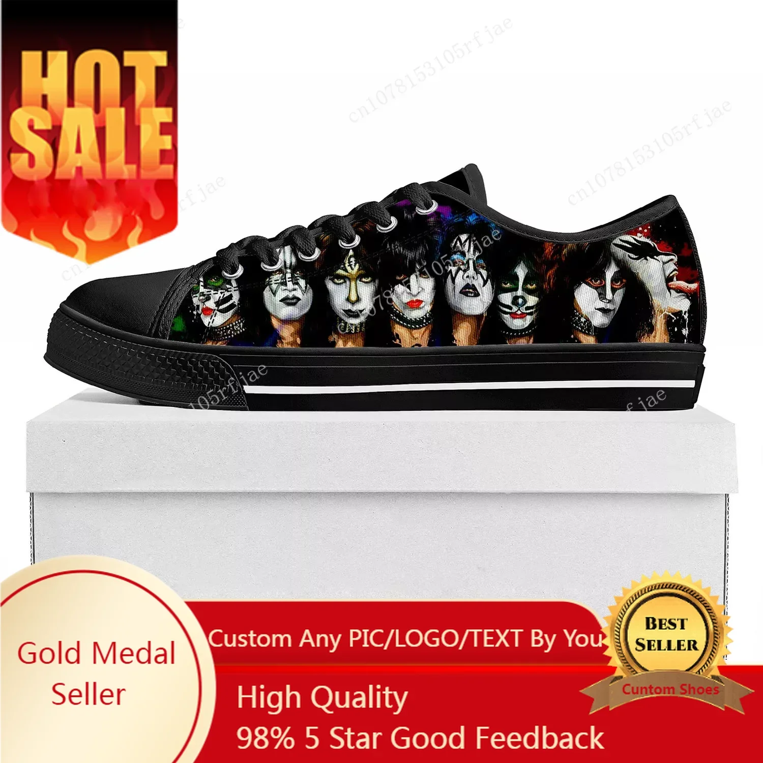 Kiss Low Top Heavy Metal Rock Band Sneakers Teenager Mens Womens Canvas ...