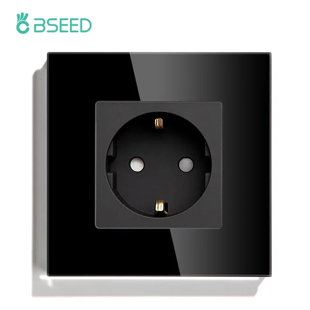 BSEED Single EU Glass Socket With USB Wall Sockets Double Electric ...