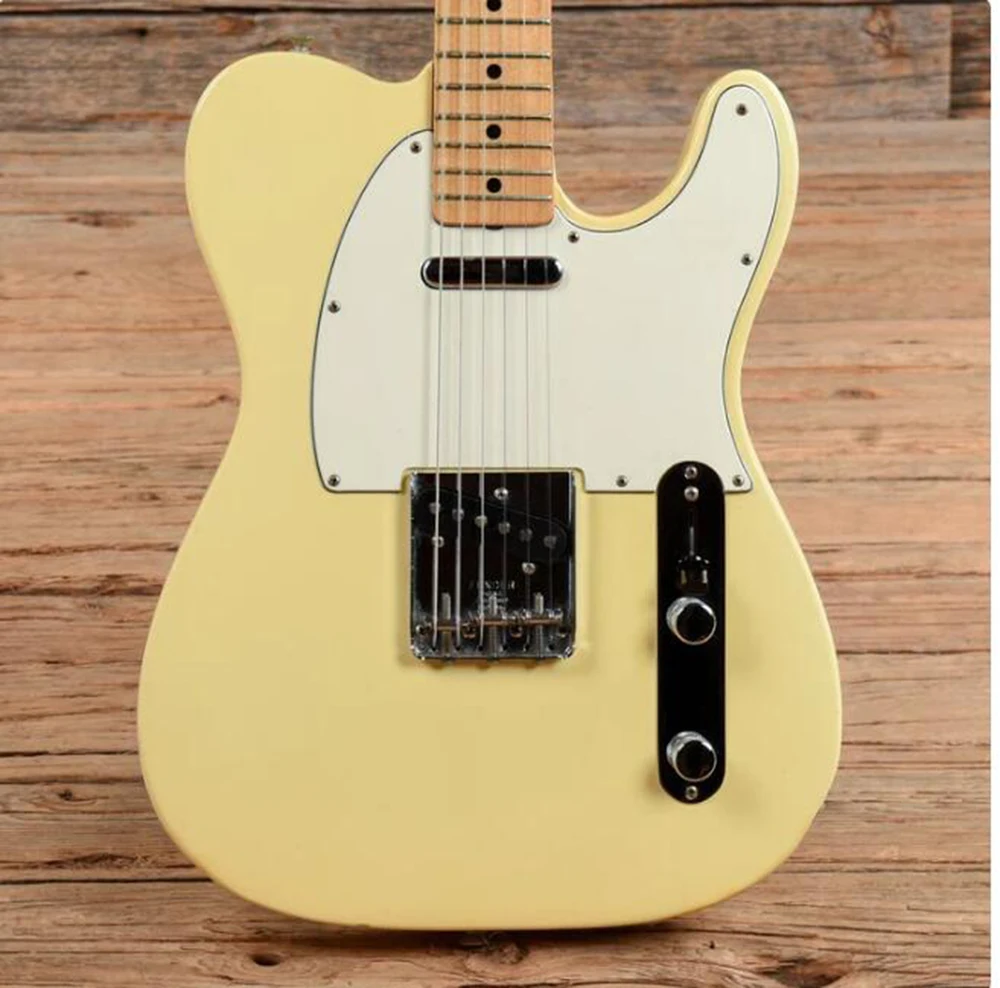 Classic-Blonde-1975-Teleca-electric-guitar-maple-fretboard-cream-yellow ...
