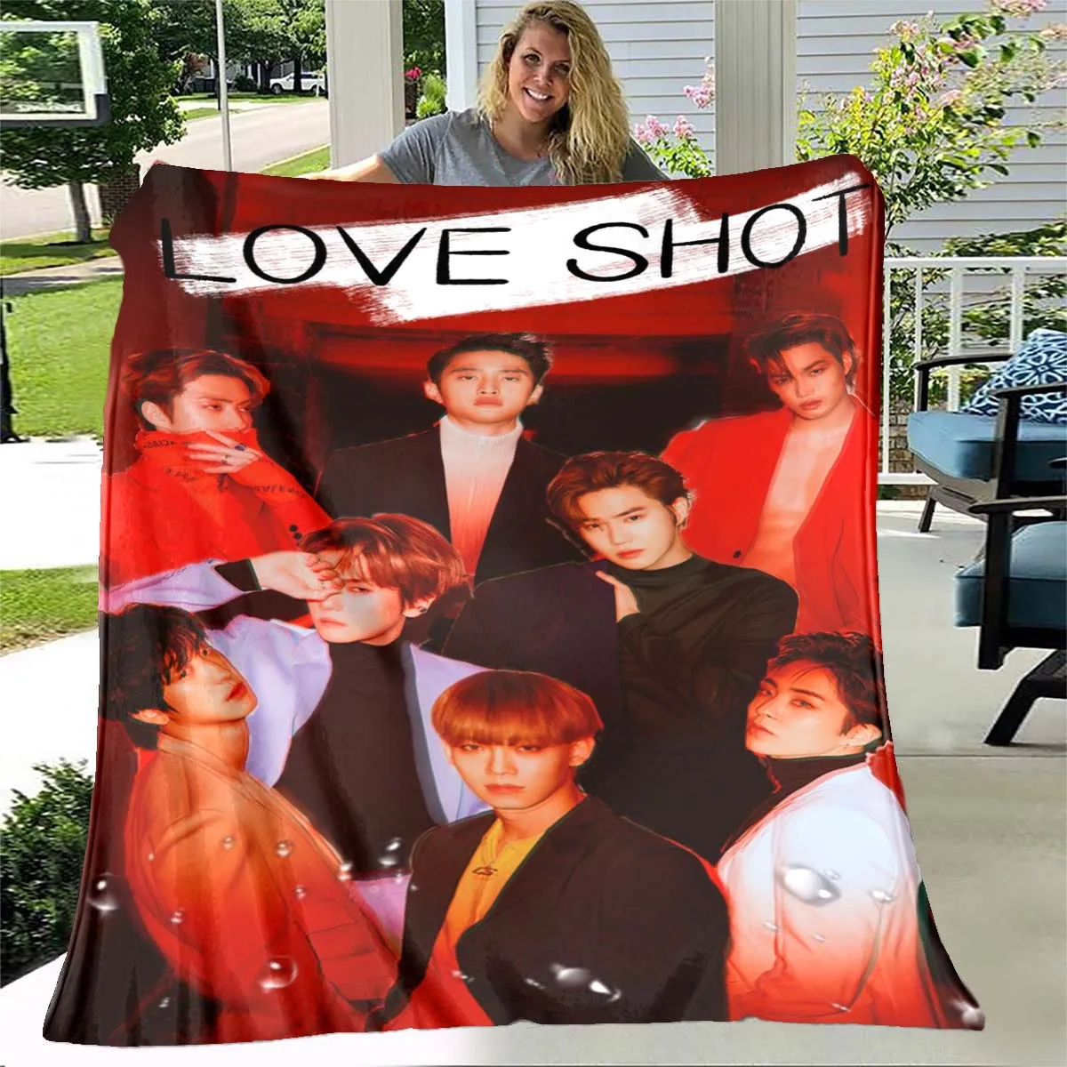 Exo lotto lanza mantas Collage franela Ultra suave cálida manta de ...